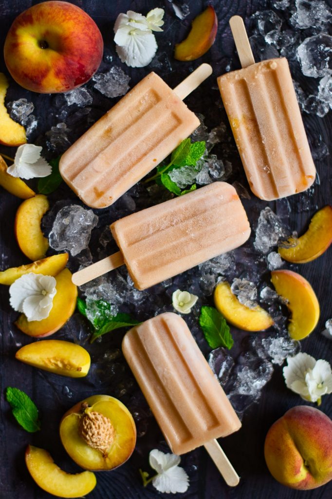 Homemade Creamy Peach Popsicles - Pretty Domesticated