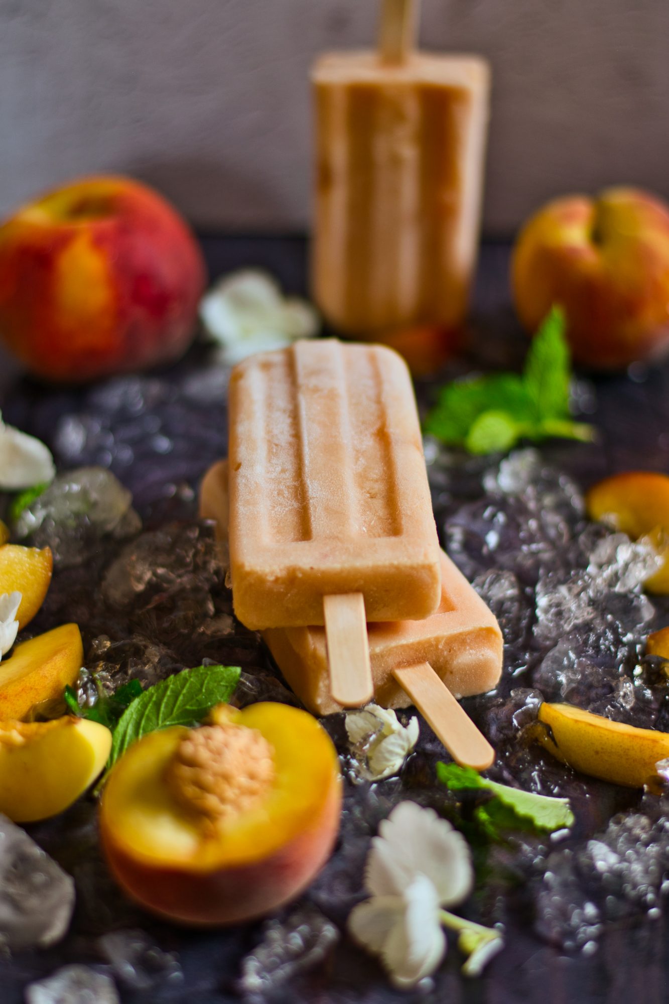 Homemade Creamy Peach Popsicles - Pretty Domesticated