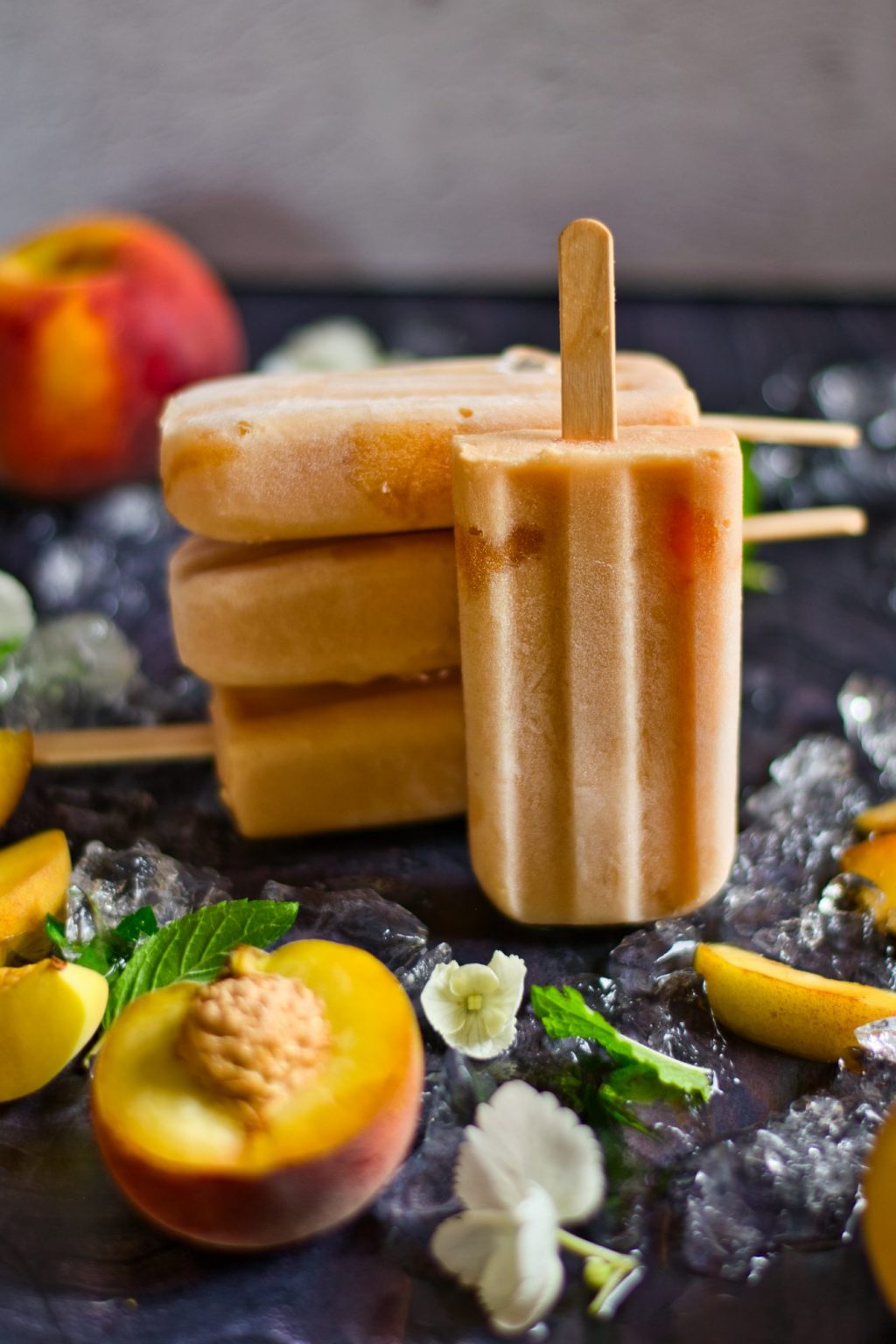 Homemade Creamy Peach Popsicles - Pretty Domesticated